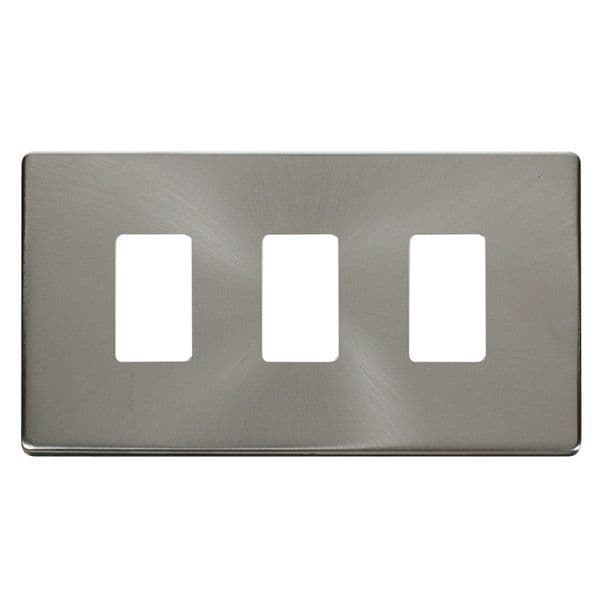 Click Grid Pro SCP20403BS Definity 3 Gang GridPro Frontplate - Brushed ...