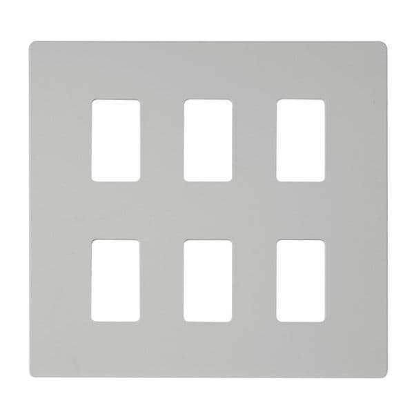 Click Grid Pro SCP20506PW Definity 6 Gang GridPro Frontplate - Polar White