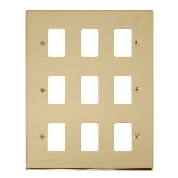 Click Grid Pro VPBR20509 Deco 9 Gang GridPro Frontplate - Brass