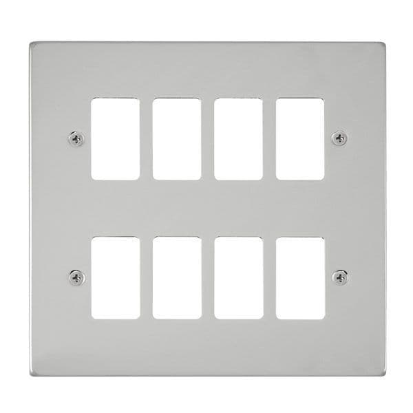 Click Grid Pro VPCH20508 Deco 8 Gang GridPro Frontplate - Chrome