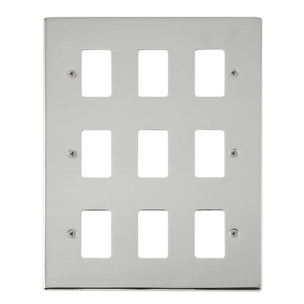Click Grid Pro VPCH20509 Deco 9 Gang GridPro Frontplate - Chrome