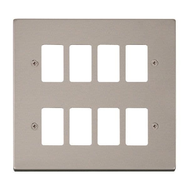 Click Grid Pro VPPN20508 Deco 8 Gang GridPro Frontplate - Pearl Nickel