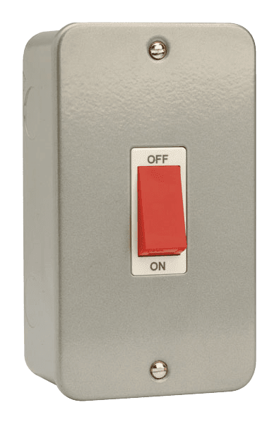 Click Metal Clad CL202 45A DP Switch Double Plate