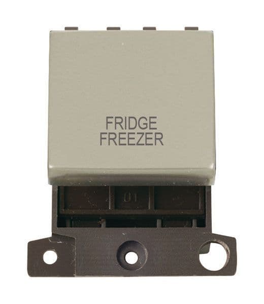 Click Mini Grid MD022PNFF 20A DP Ingot Switch Fridge Freezer - Pearl Nickel