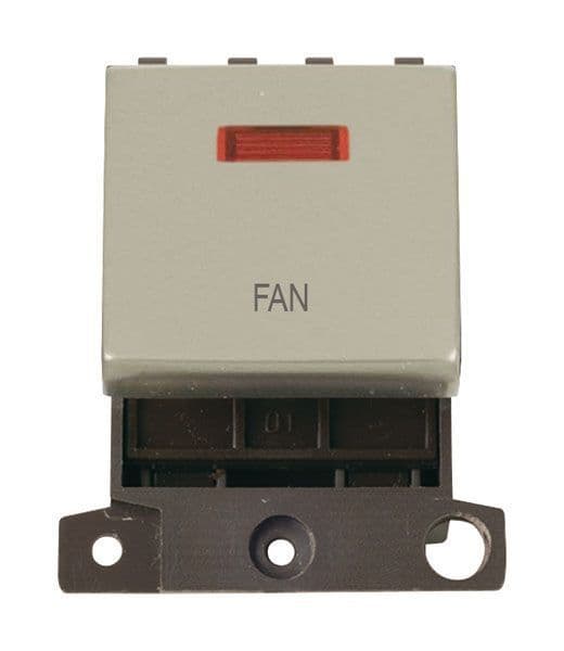 Click Mini Grid MD023PNFN 20A DP Ingot Switch With Neon Fan - Pearl Nickel