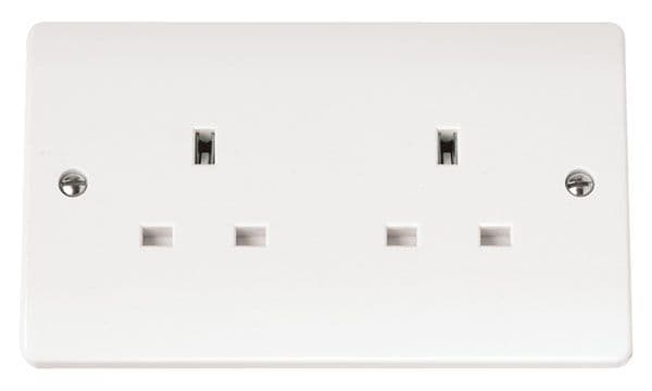 Click Mode CMA032 13A 2 Gang Unswitched Socket Outlet - White