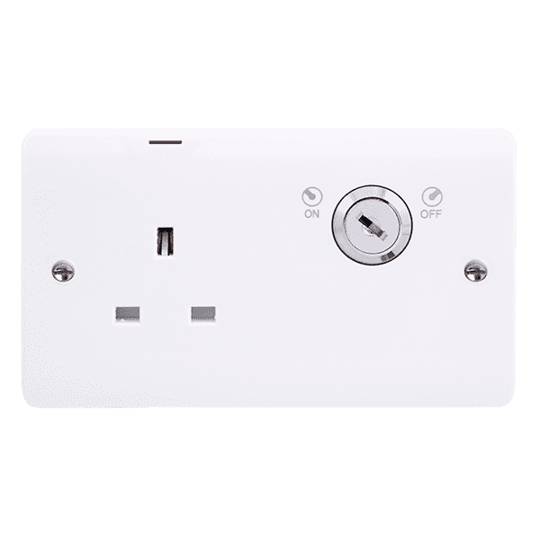Click Mode CMA2675 13A 1 Gang DP Key Lockable Socket With Led Twin Earth