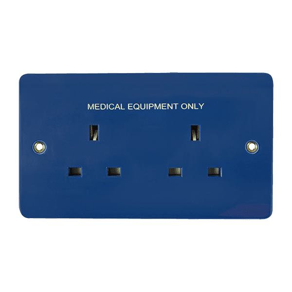 Click Mode CMA632BL 13A 2 Gang Blue Medical Socket Te Ce