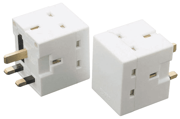 Click Plugs PA042A 3 Way 13A Adaptor Fused Resilient Pack Of 10