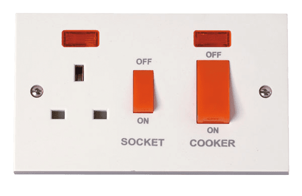 Click Polar PRW205 45A Cooker Switch With 13A DP Switched Socket Outlet ...