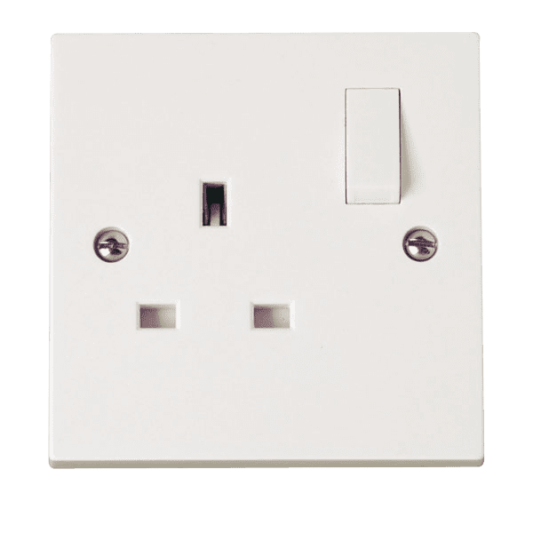 Click Polar PRW605 1 Gang 13A Switched Socket Outlet Polar White Pack of 10