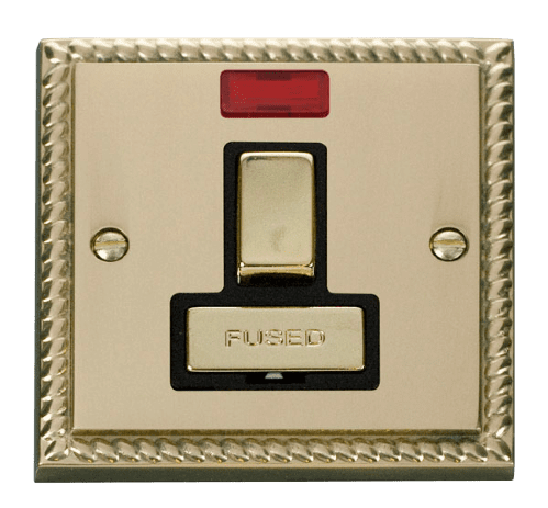 Click Scolmore Deco GCBR752BK 13A Fused Ingot Switched Spur Unit With ...