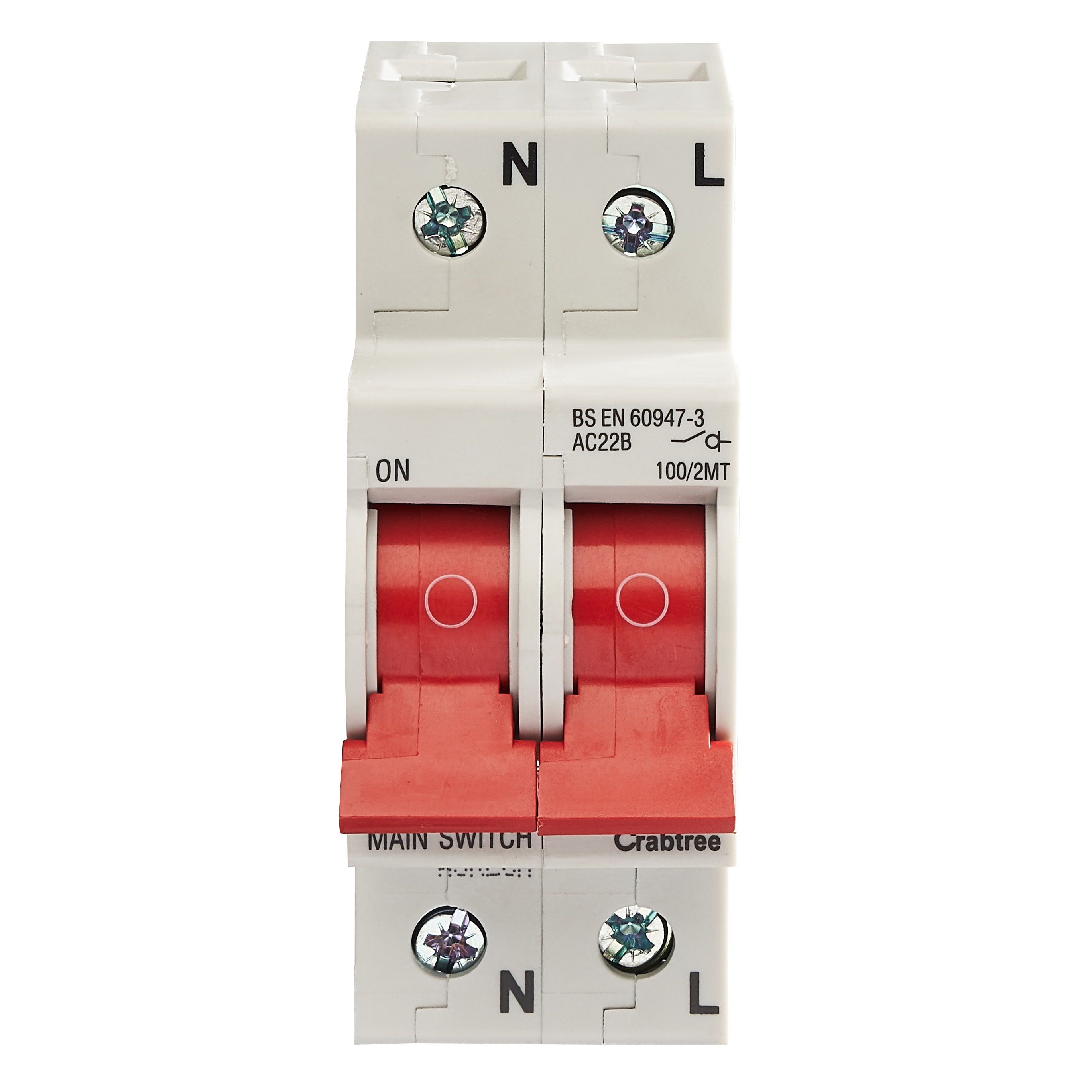 Crabtree 100/2MT Starbreaker 100A DP Main Switch with Tap Off Terminal