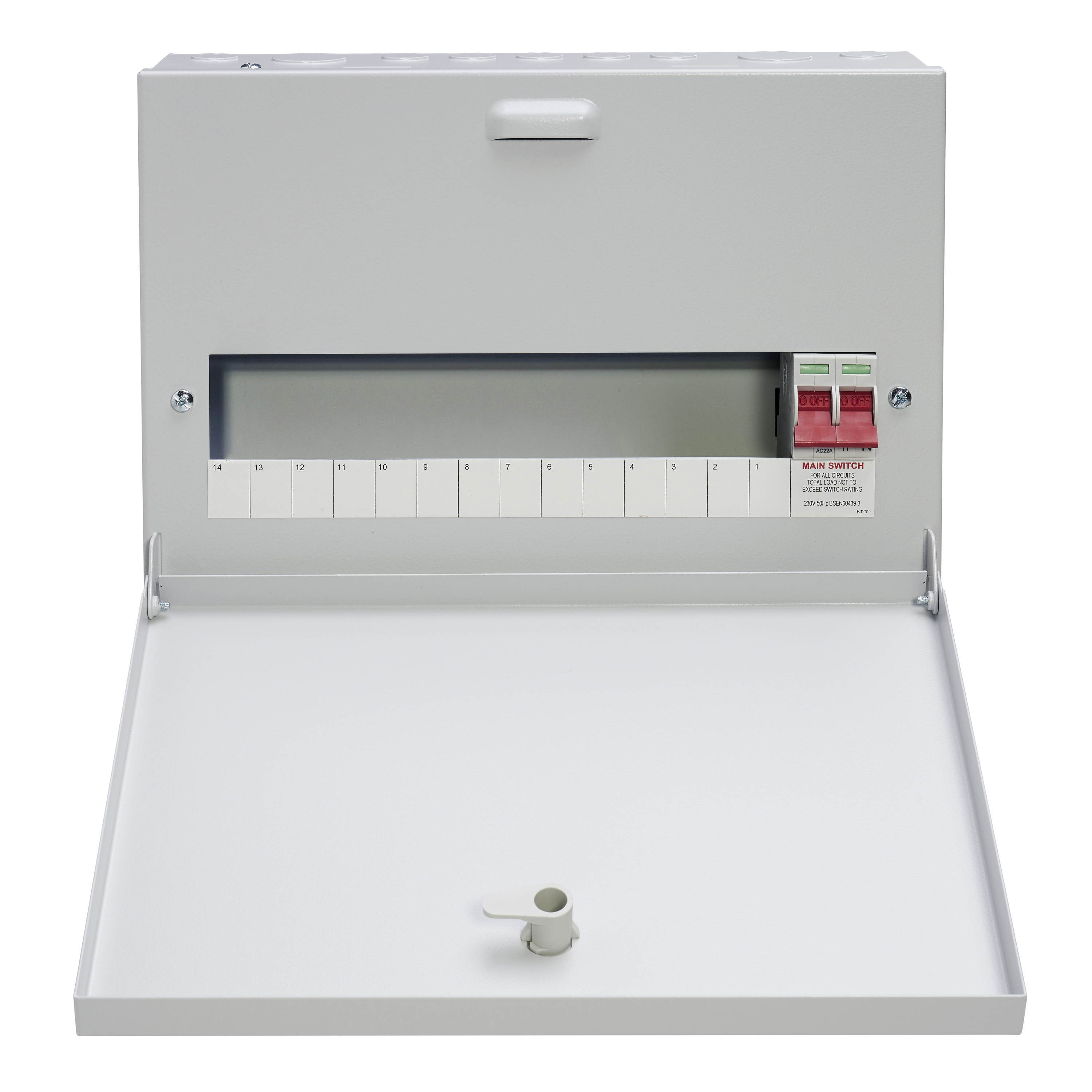 Crabtree 18SN14L Loadstar 14-Way 100A Surface 1P N Distribution Board c ...