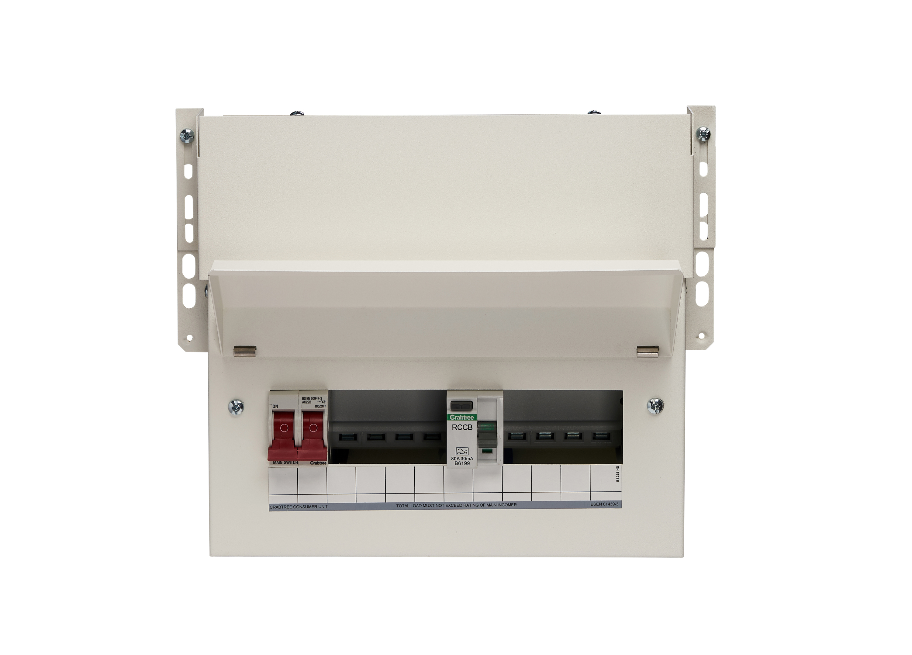 Crabtree 608/2483B Starbreaker 8 Way Split Load Meter Cabinet Consumer ...