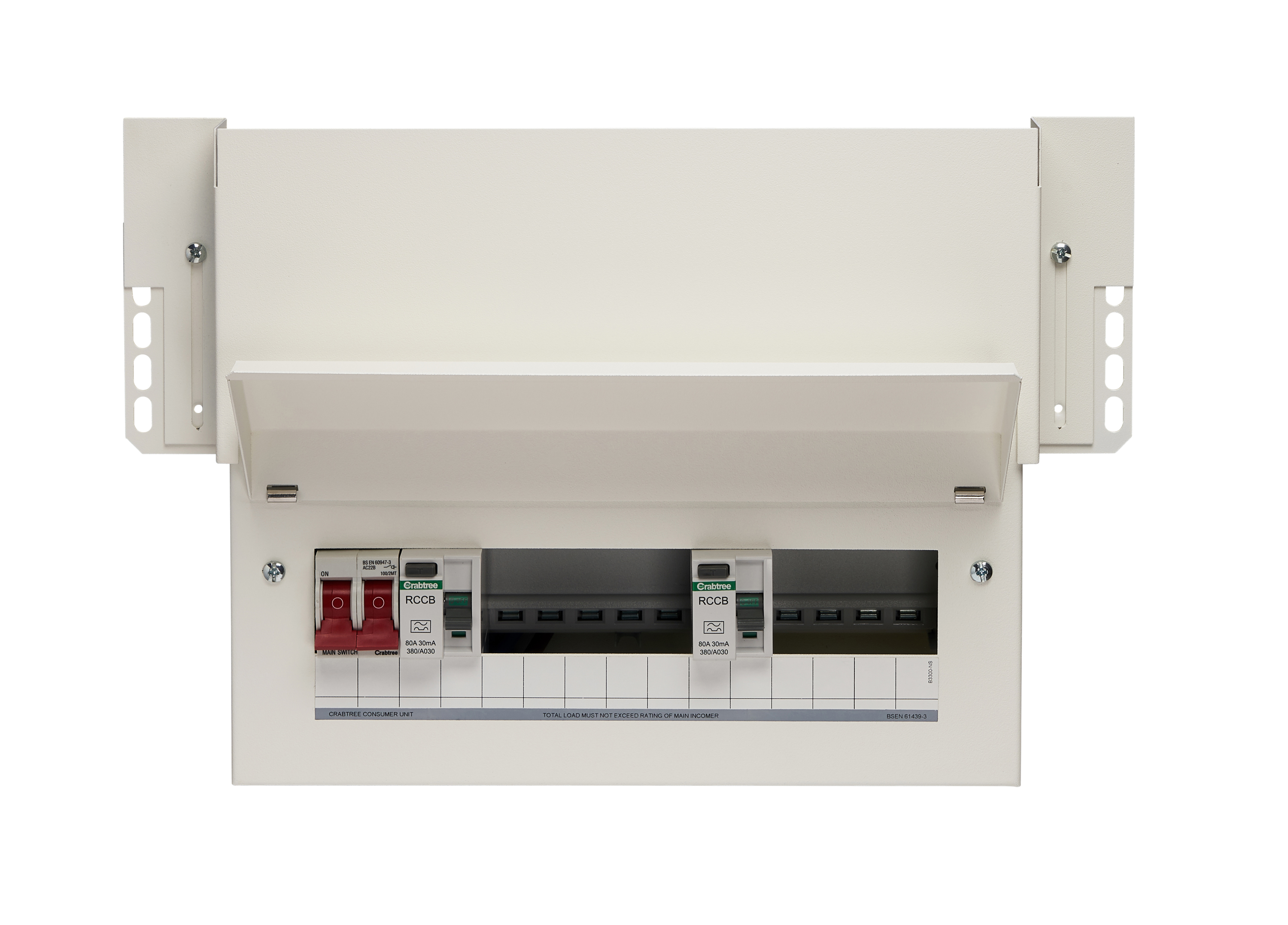 Crabtree 609/2835834B Starbreaker 9 Way Dual RCD Meter Cabinet Consumer ...