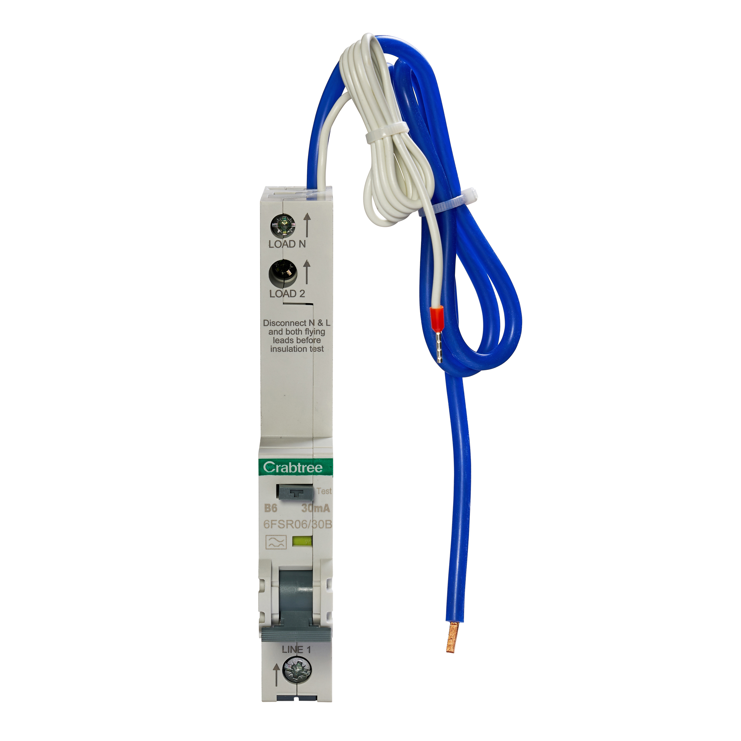 Crabtree 6FSR06/30B Loadstar 6A 30mA SPN B Curve 6kA Type A Uni ...