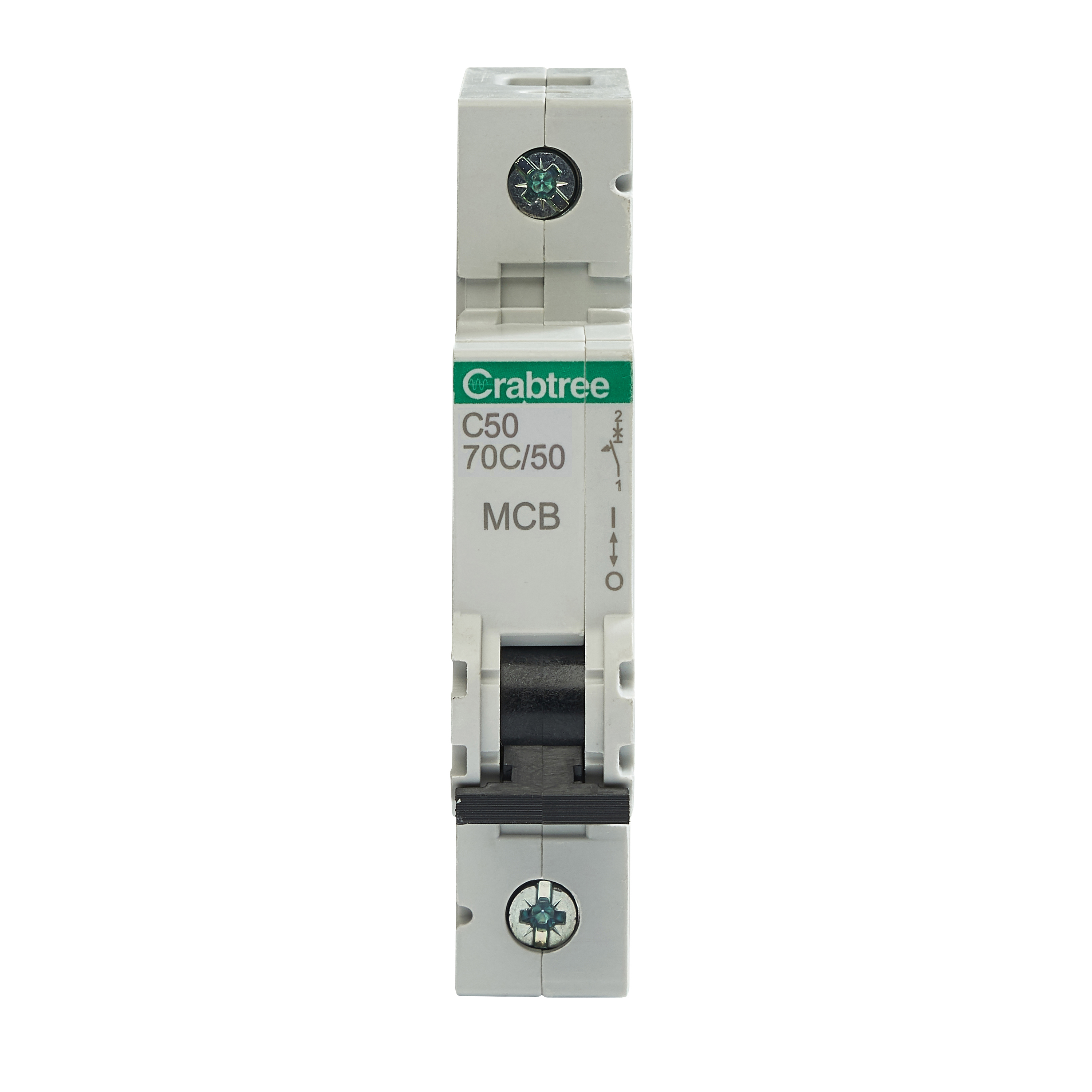 Crabtree 70C/50 Polestar Compact C50 16kA 1P MCB 1 Module Width