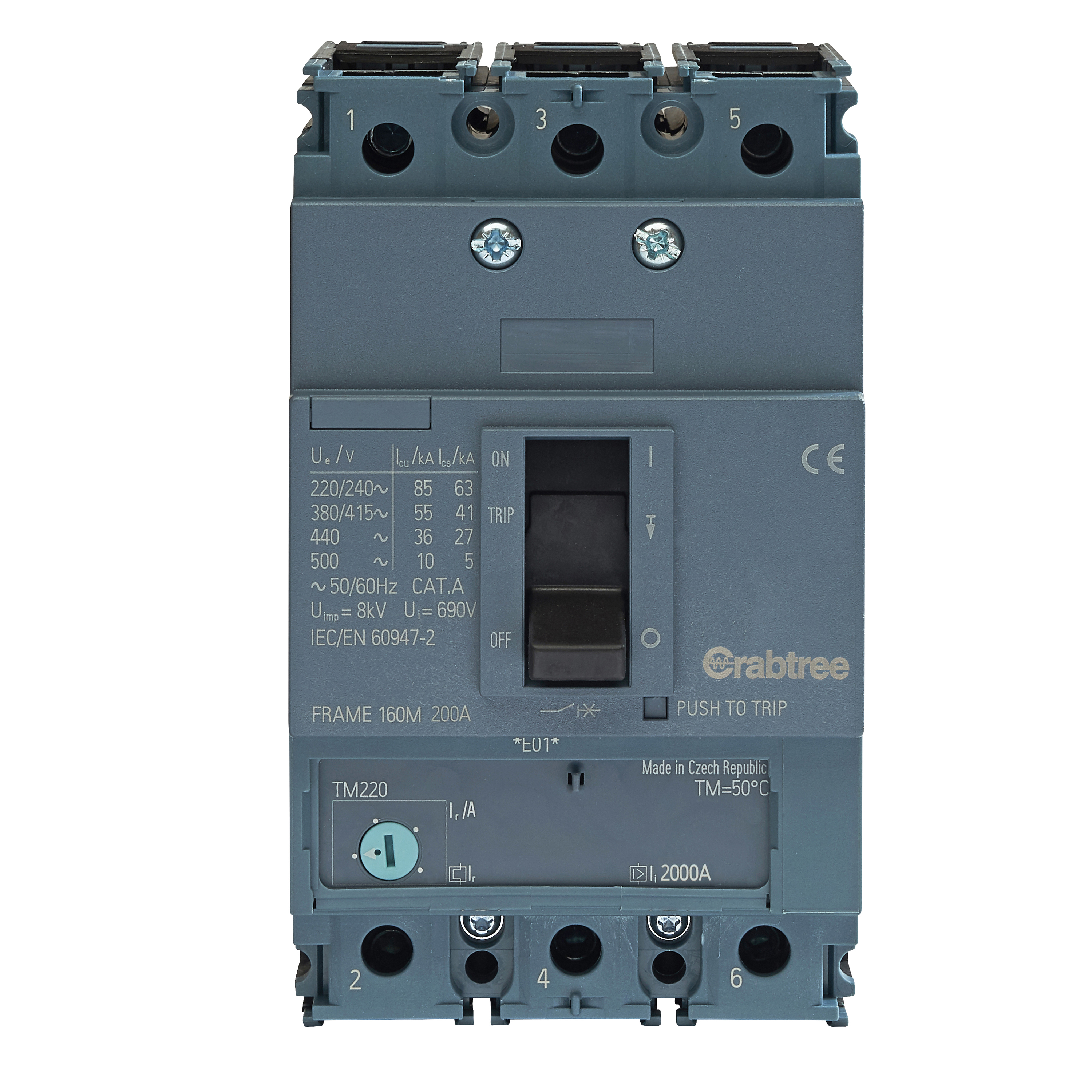 Crabtree 7PBVM3200 Powerstar VM160 200A 55kA 3P 7PBV MCCB ATFM c/w Box ...