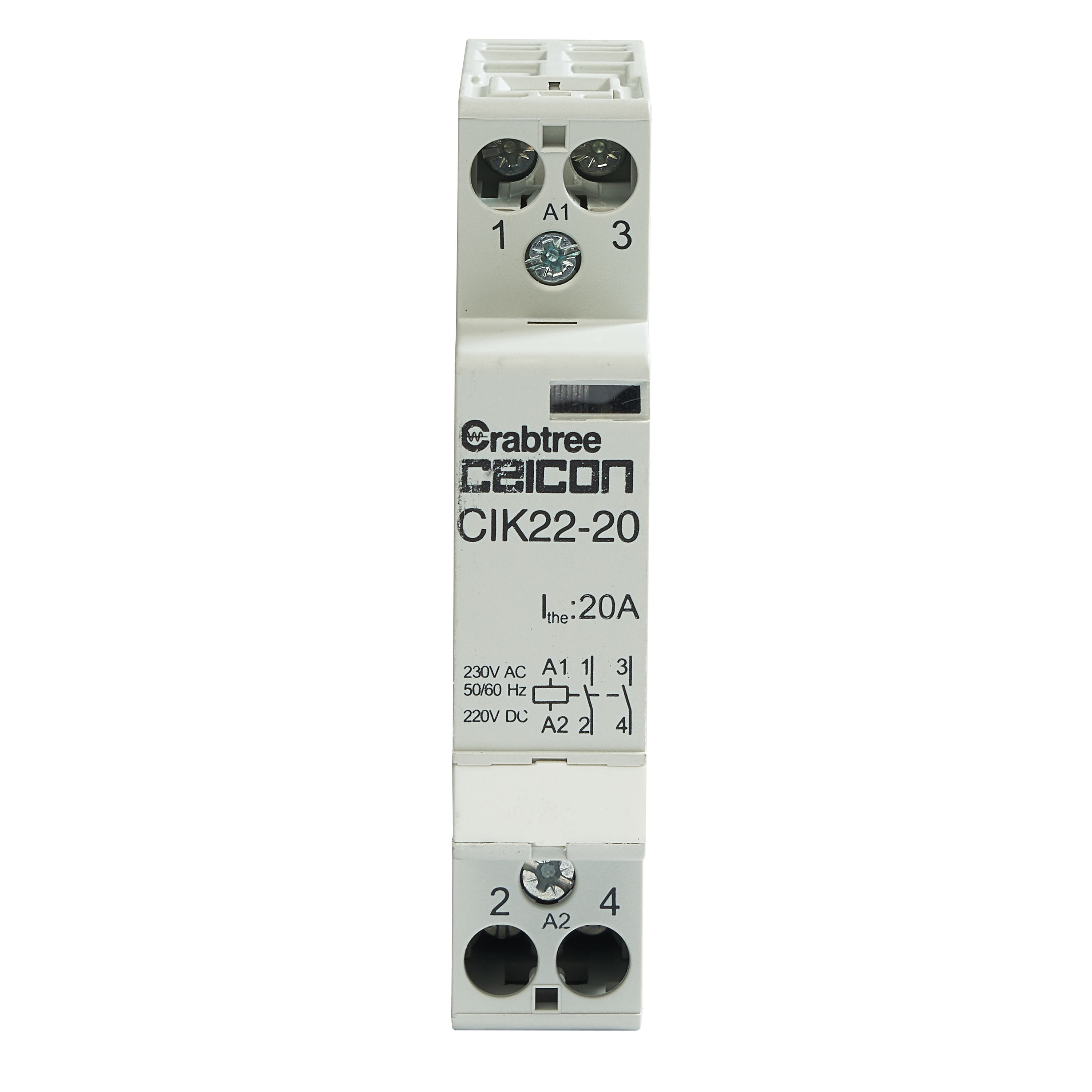 Crabtree CIK22-20 Loadstar Installation Contactor 20A 2NO 0NC AC/DC