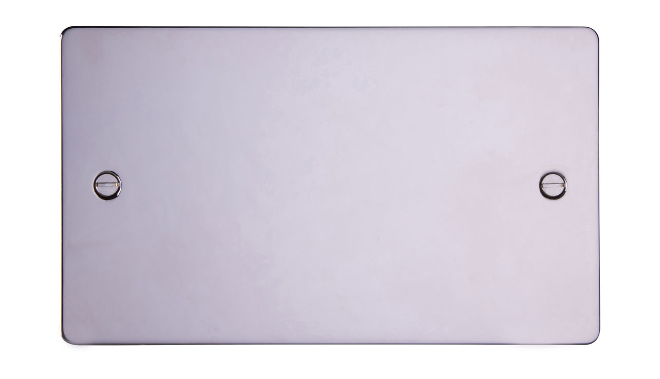Deta 8162CH Ultra Flatplate 2 Gang Blank Plate Chrome Box Of 5