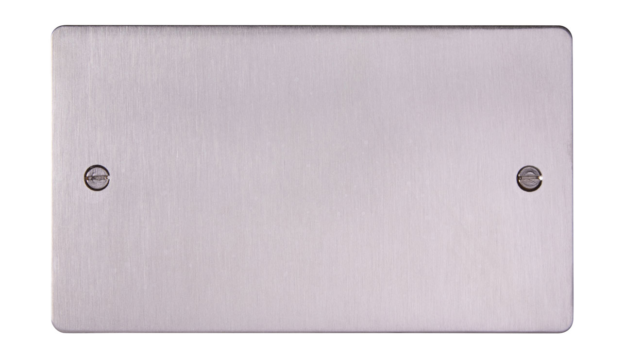 Deta 8162SS Ultra Flatplate 2 Gang Blank Plate Stainless Steel Box Of 5