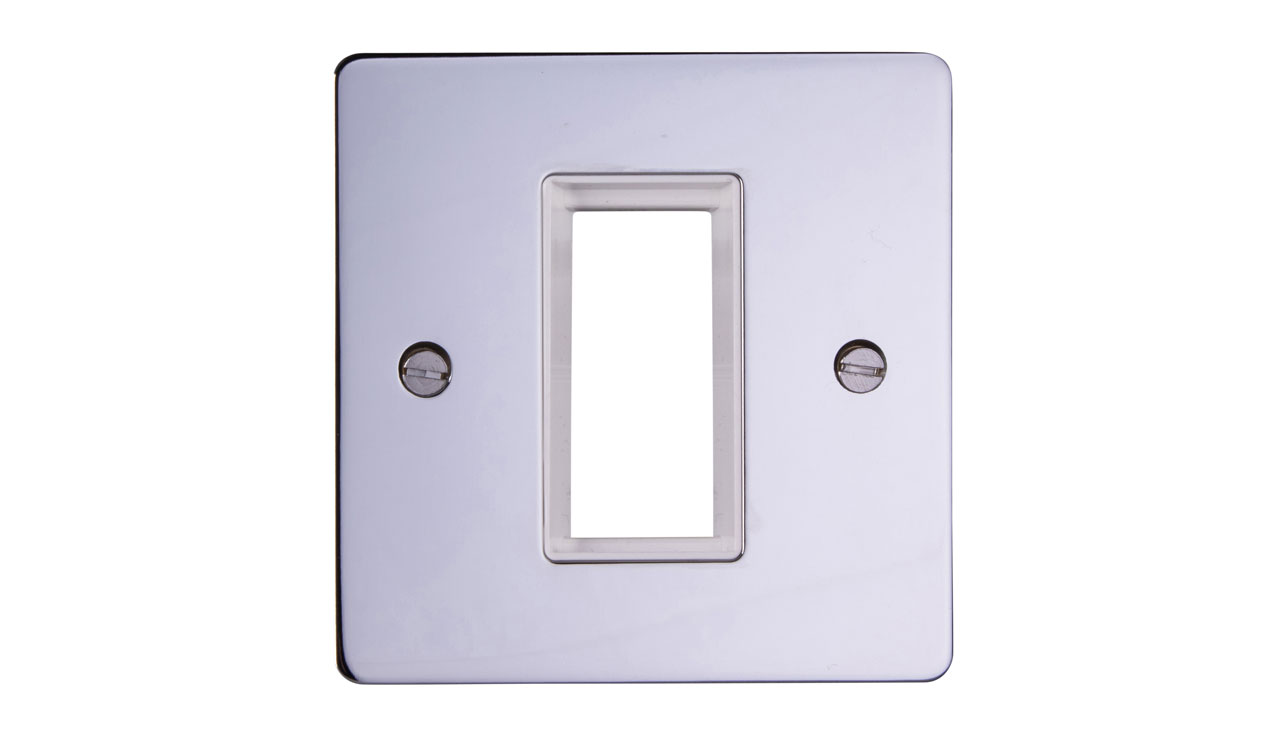 Deta 8186CHW Ultra Flatplate One Module Data Plate Chrome White Insert ...