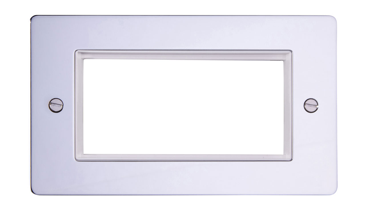 Deta 8189CHW Ultra Flatplate Four Module Data Plate Chrome White Insert ...