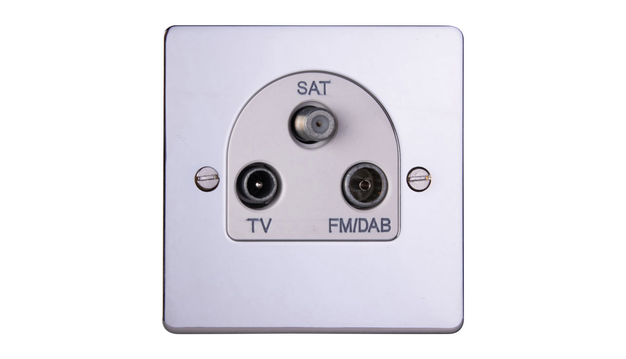 Deta 8194CHW Ultra Flatplate TV/FM DAB Satellite Triplexer Outlet ...