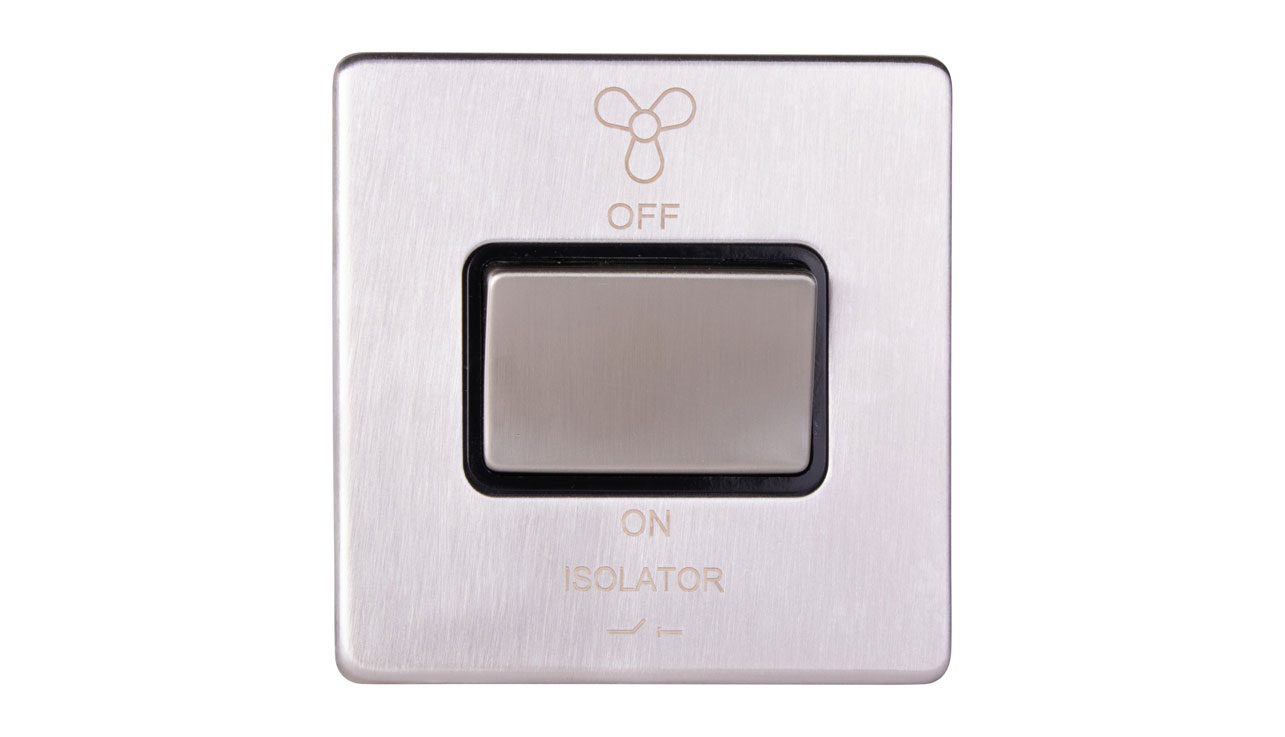 Deta 8507SSB Ultra Screwless 3 Pole Fan Isolator 10A Stainless Steel ...