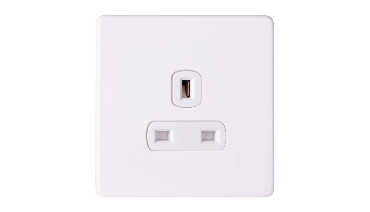 Deta 8535WHW Ultra Screwless 1 Gang 13A Unswitched Socket White Box Of 5