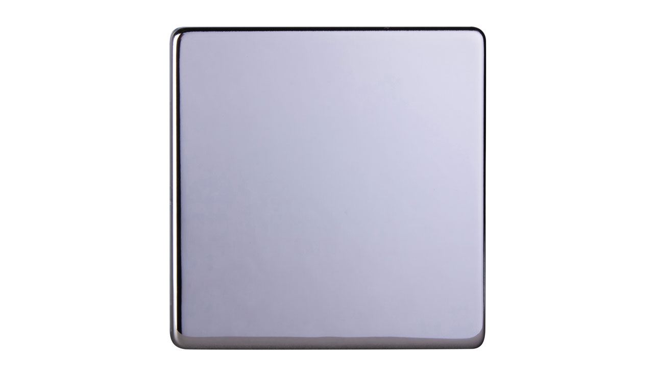 Deta 8561CH Ultra Screwless 1 Gang Blank Plate Chrome Box Of 5