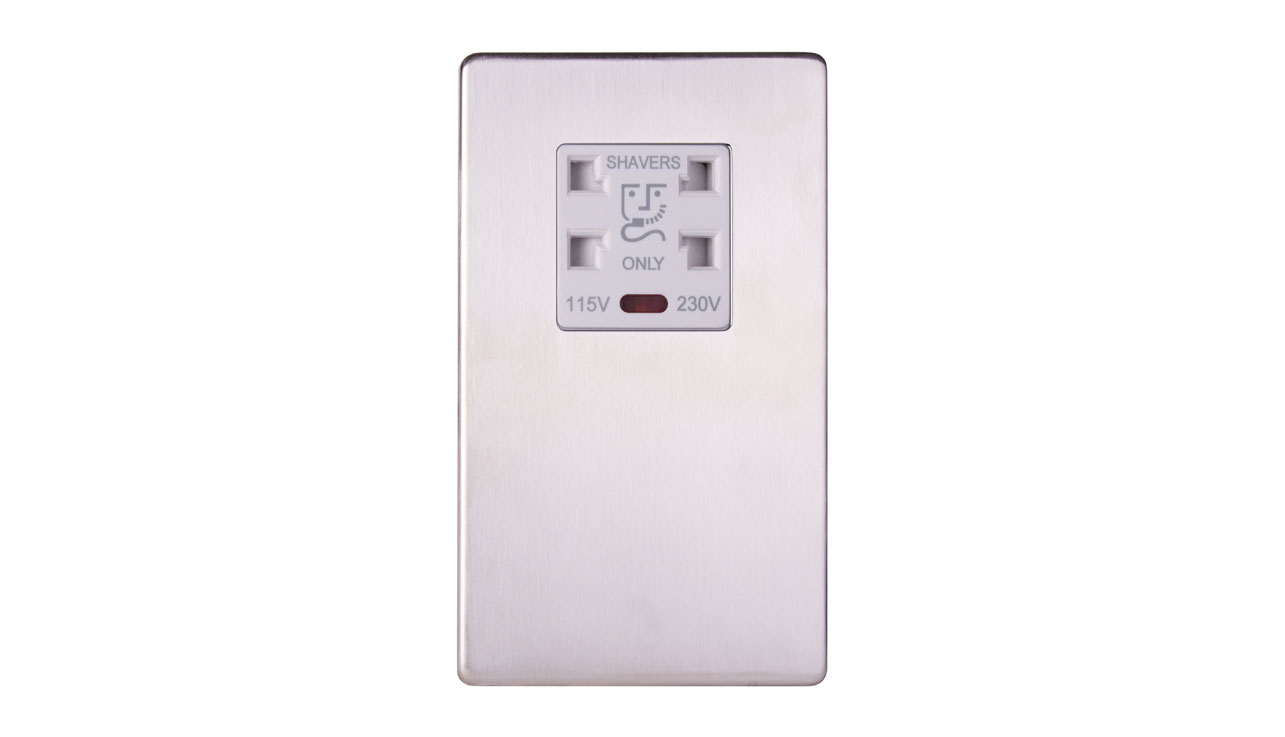 Deta 8571SSW Ultra Screwless Dual Voltage Shaver Socket with Neon ...