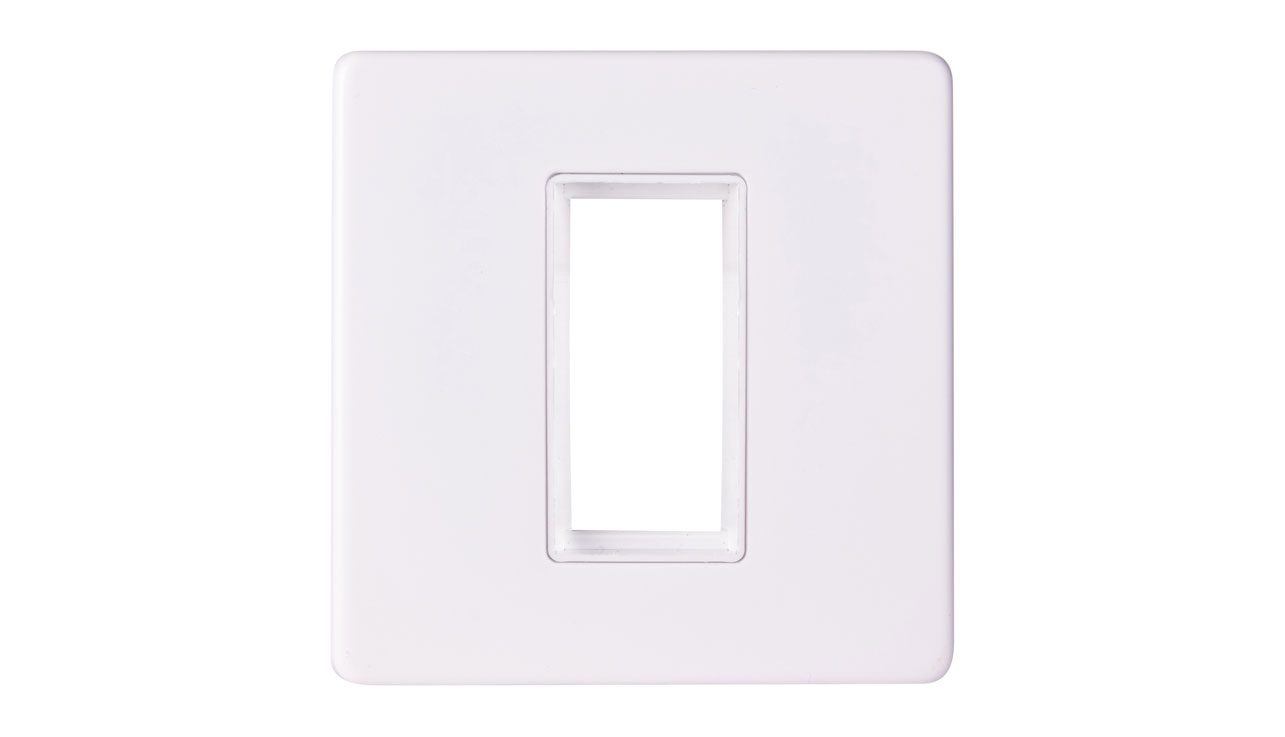 Deta 8586WHW Ultra Screwless One Module Data Plate White Box Of 5