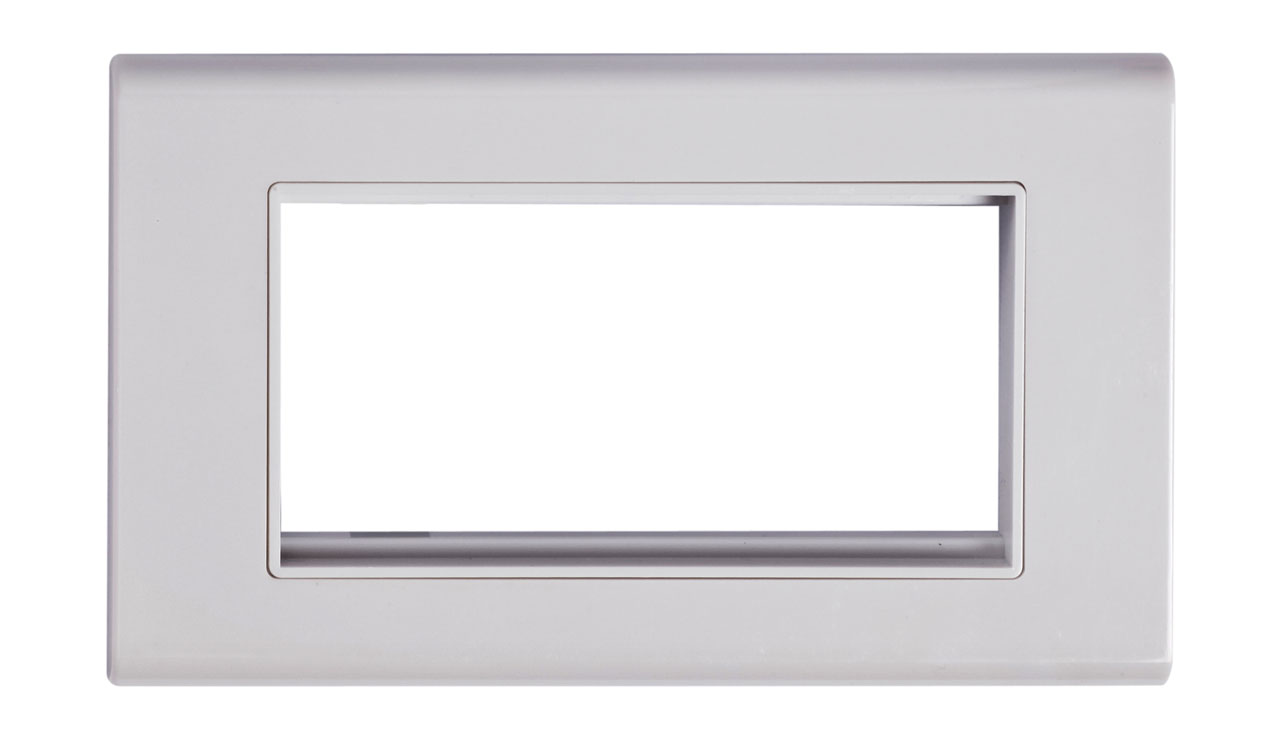 Deta 8689WHW Slimline Screwless Four Module Data Plate White Box Of 10