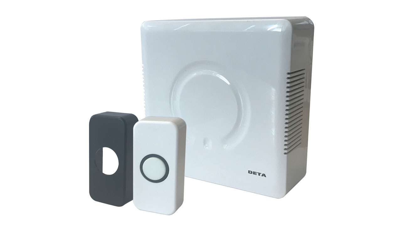 Deta C3504 Door Bell Chime and Push with White & Black Covers Box Of 6