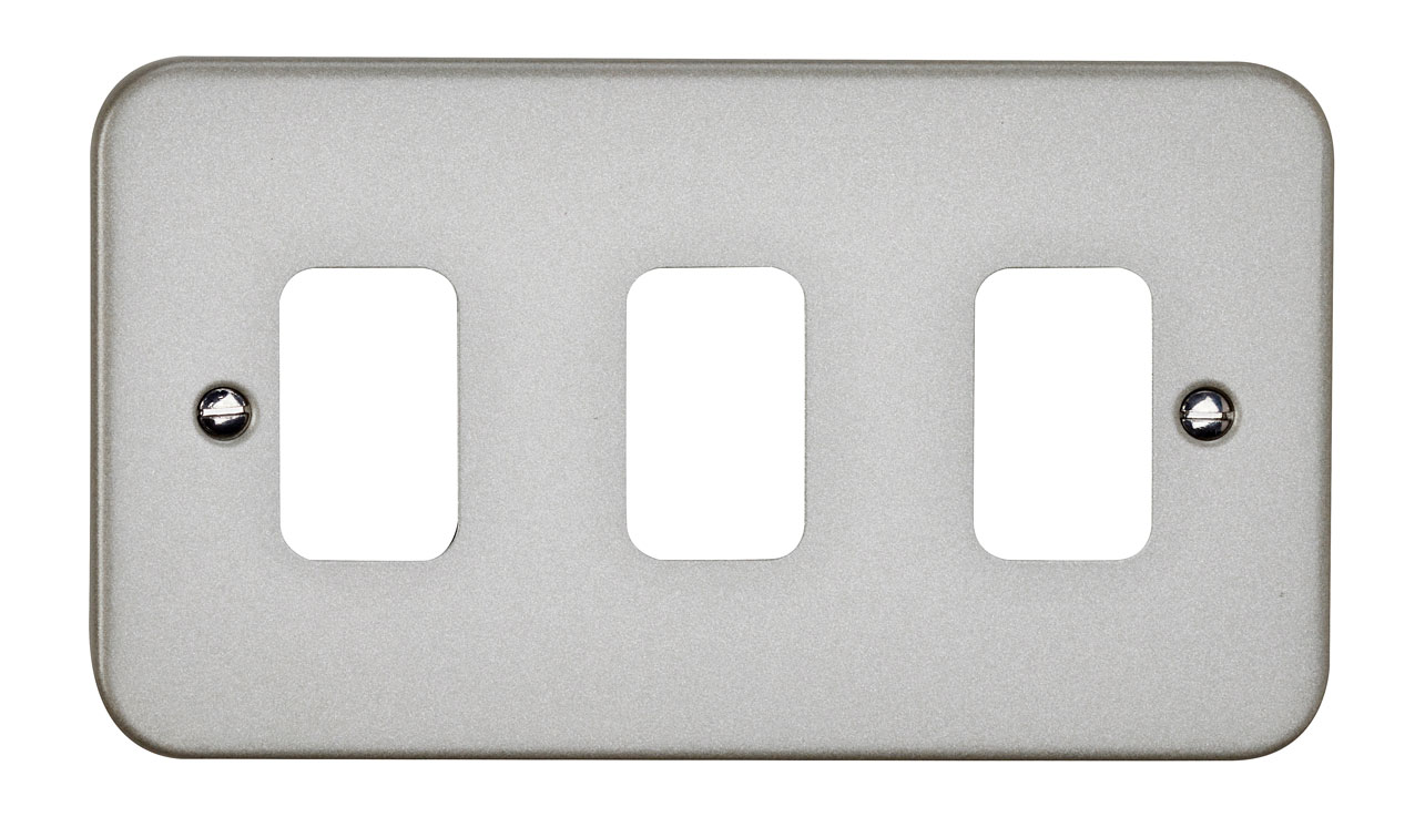 Deta G3323 Metalclad 3 Gang Grid Plate Box Of 5