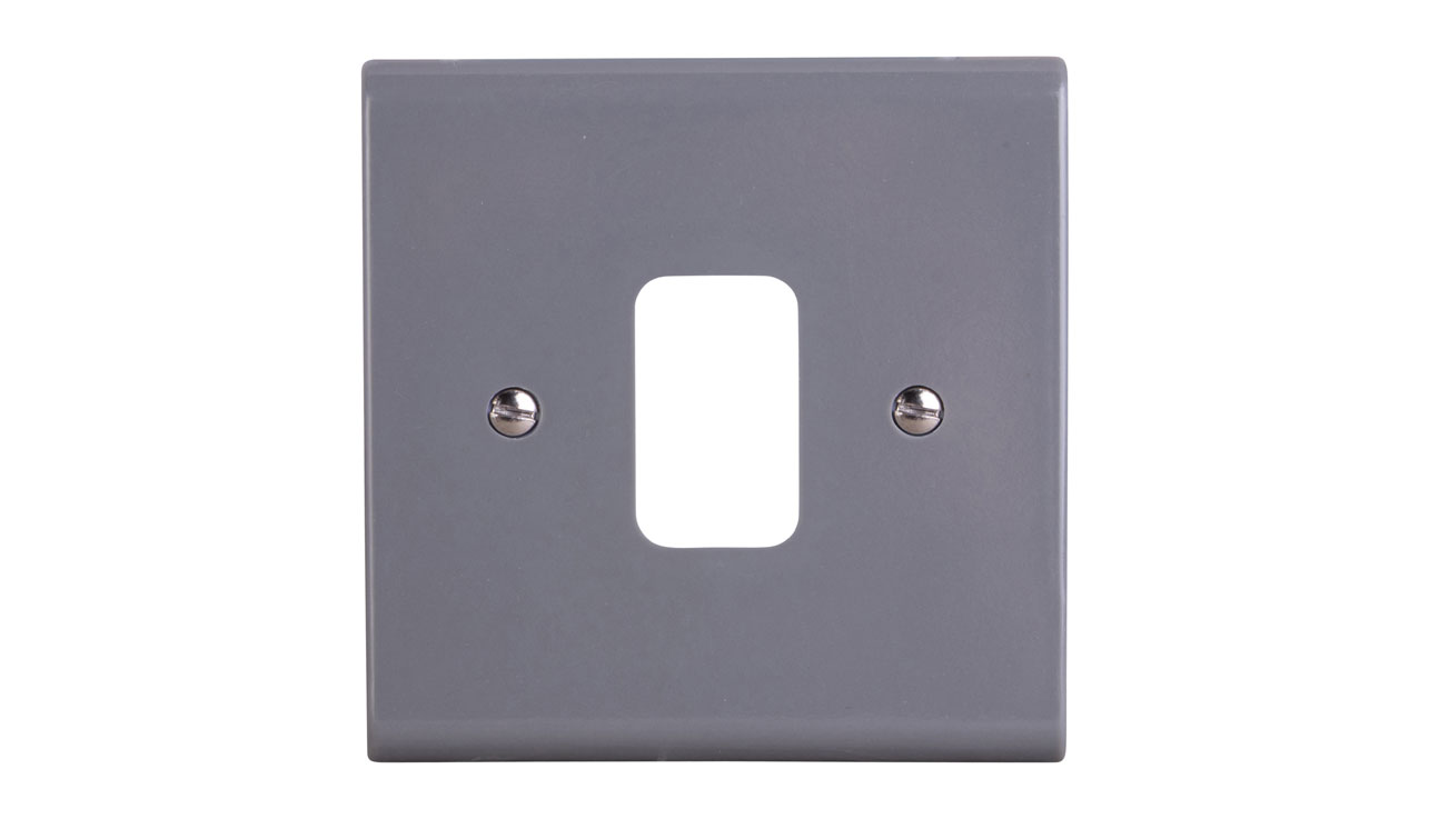 Deta G3391 Slimline 1 Gang Grid Plate Grey Box Of 10