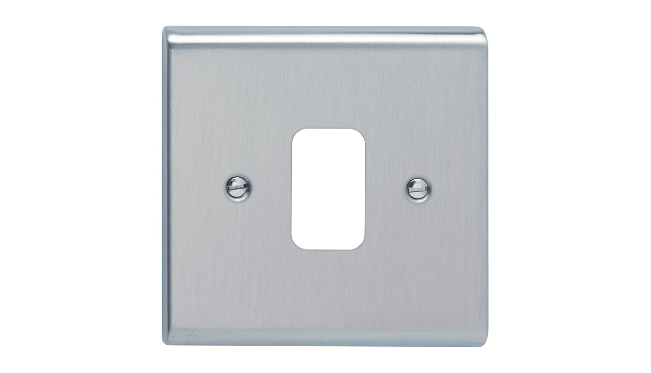 Deta G3421SS Slimline Decor 1 Gang Grid Plate Stainless Steel Box Of 10