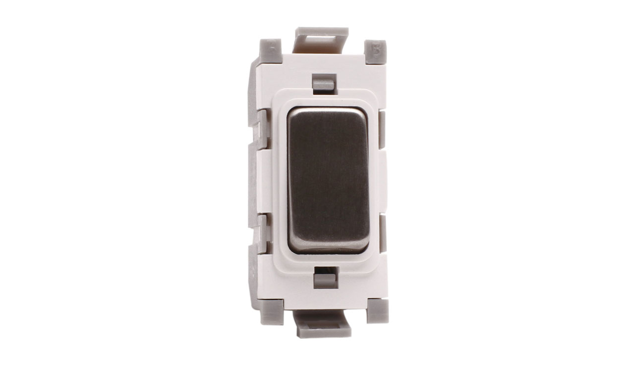 Deta G3506SSW Grid Switch 10A SP Push to Make Stainless Steel White ...