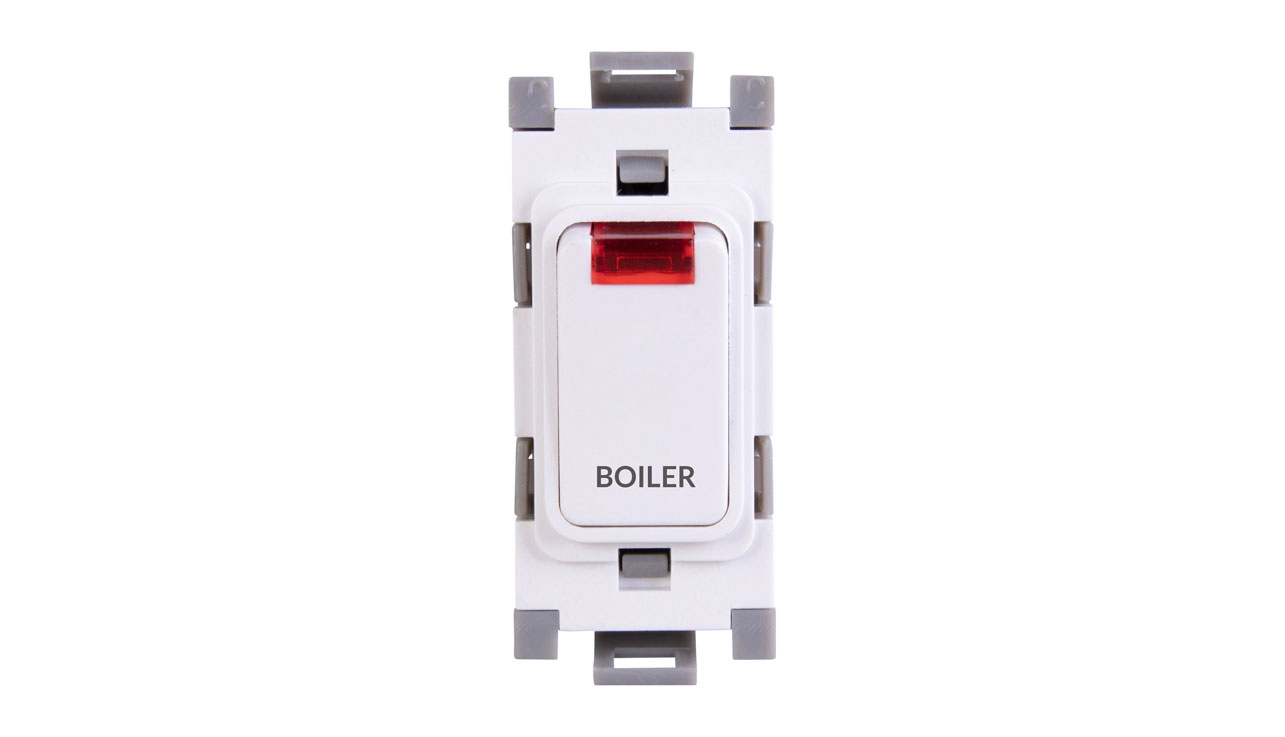 Deta G3579 Grid Switch 20A DP Neon Boiler White Box Of 10