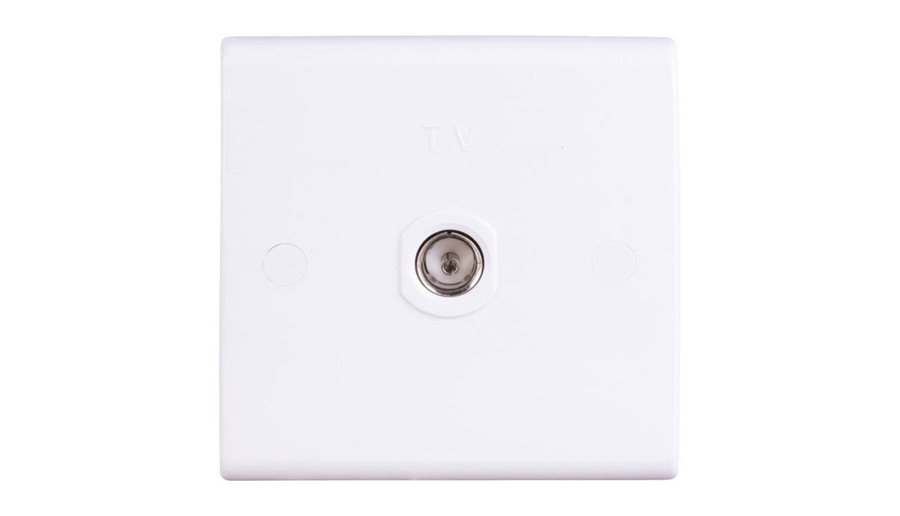 Deta S1264 Slimline Single Coaxial Isolated Outlet
