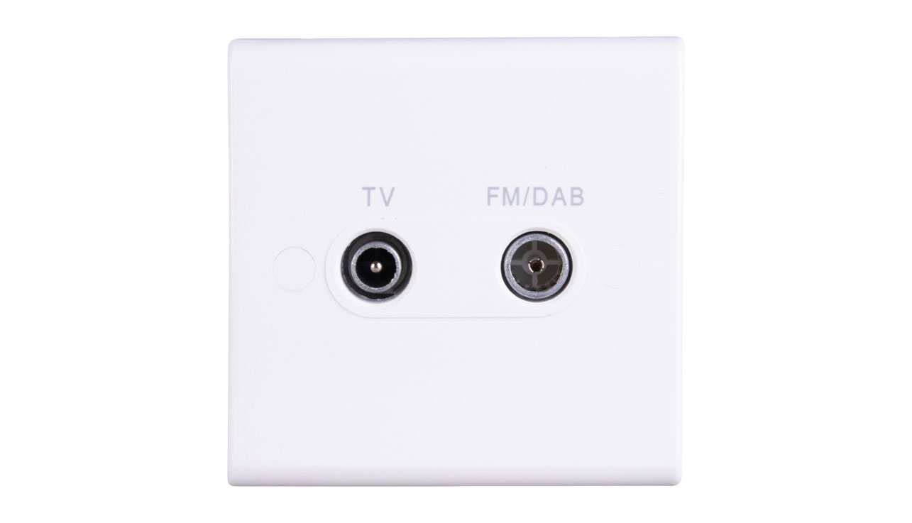 Deta S1265 Slimline TV/FM DAB Diplexer Outlet