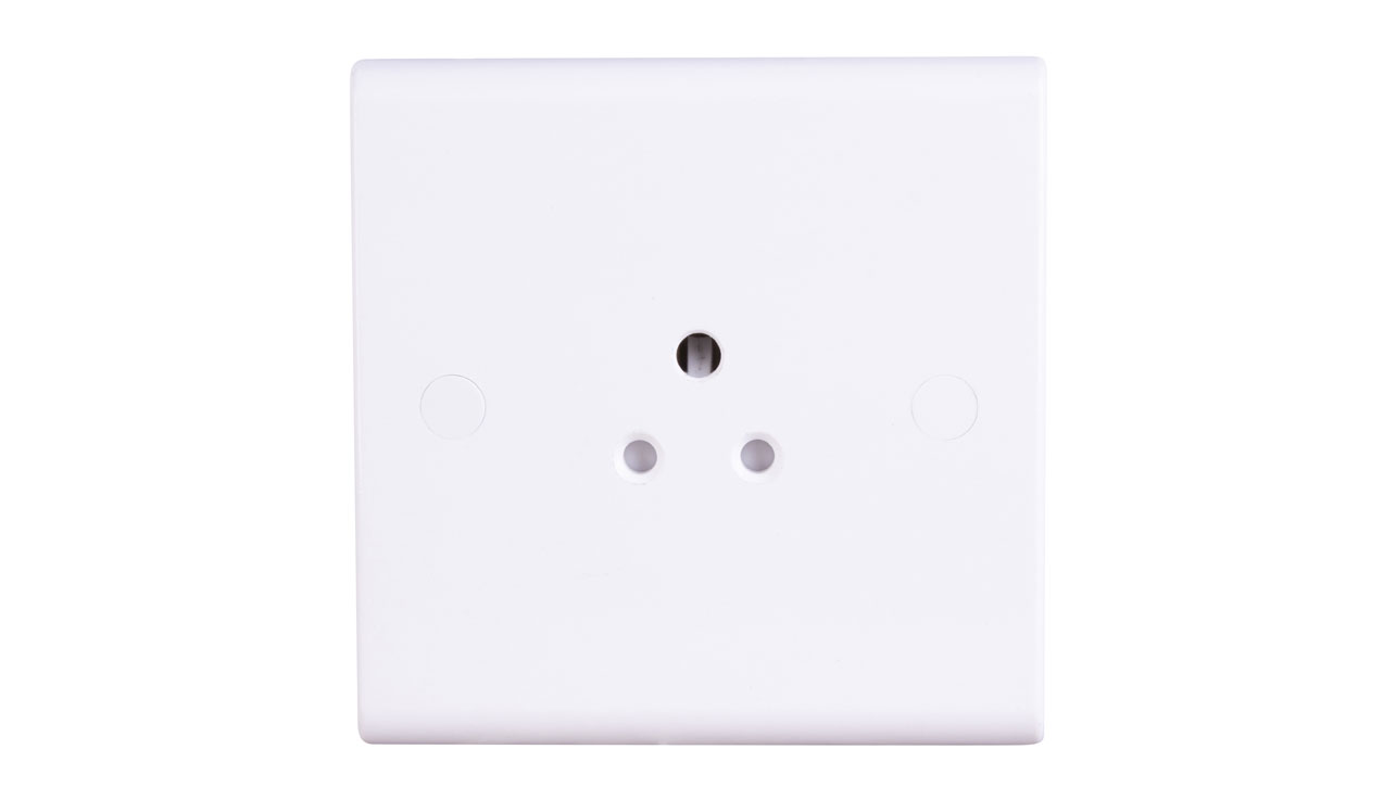 Deta S1330 Slimline 2A Unswitched Socket Round Pin