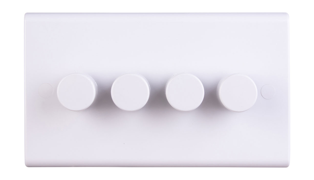 Deta S1413 Slimline 4 Gang 100W Trailing Edge LED Dimmer with 2 Way ...