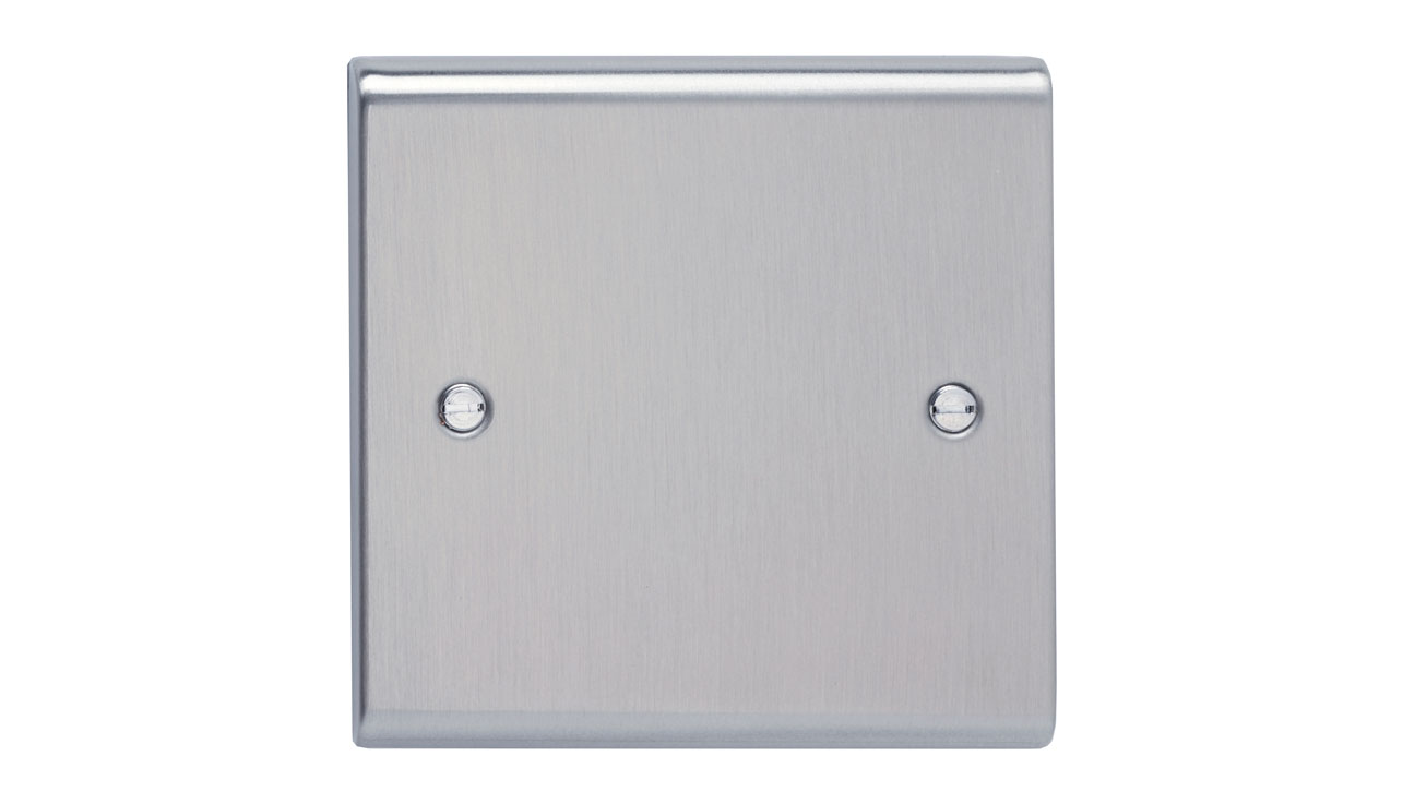 Deta SD1200SS Slimline Decor 1 Gang Blank Plate Stainless Steel Box Of 5