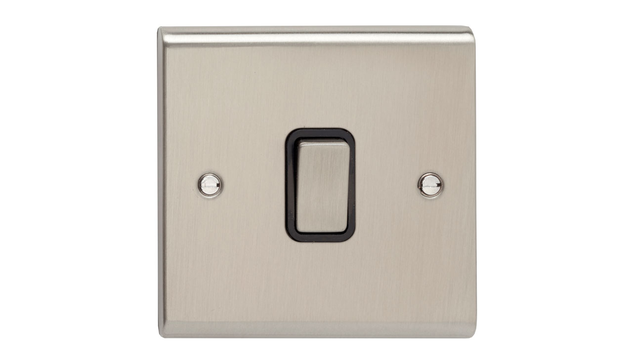 Deta SD1203SSB Slimline Decor 1 Gang 2 Way 10AX Plate Switch Stainless ...