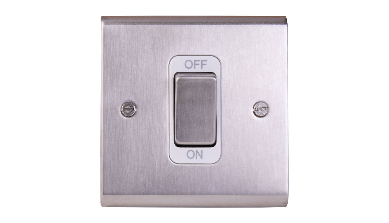 Deta SD1300SSW Slimline Decor 50A DP Switch Stainless Steel White ...