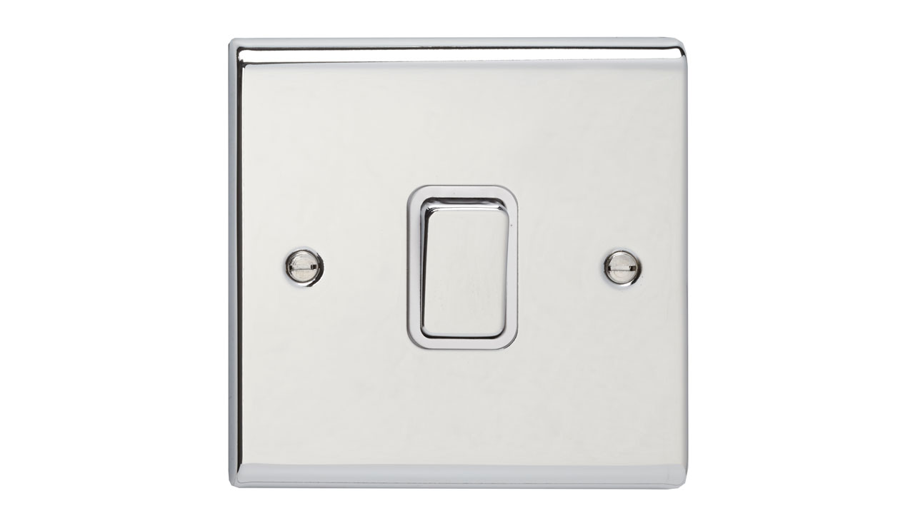 Deta SD1390CHW Slimline Decor 20A DP Switch Chrome White Insert Box Of 5