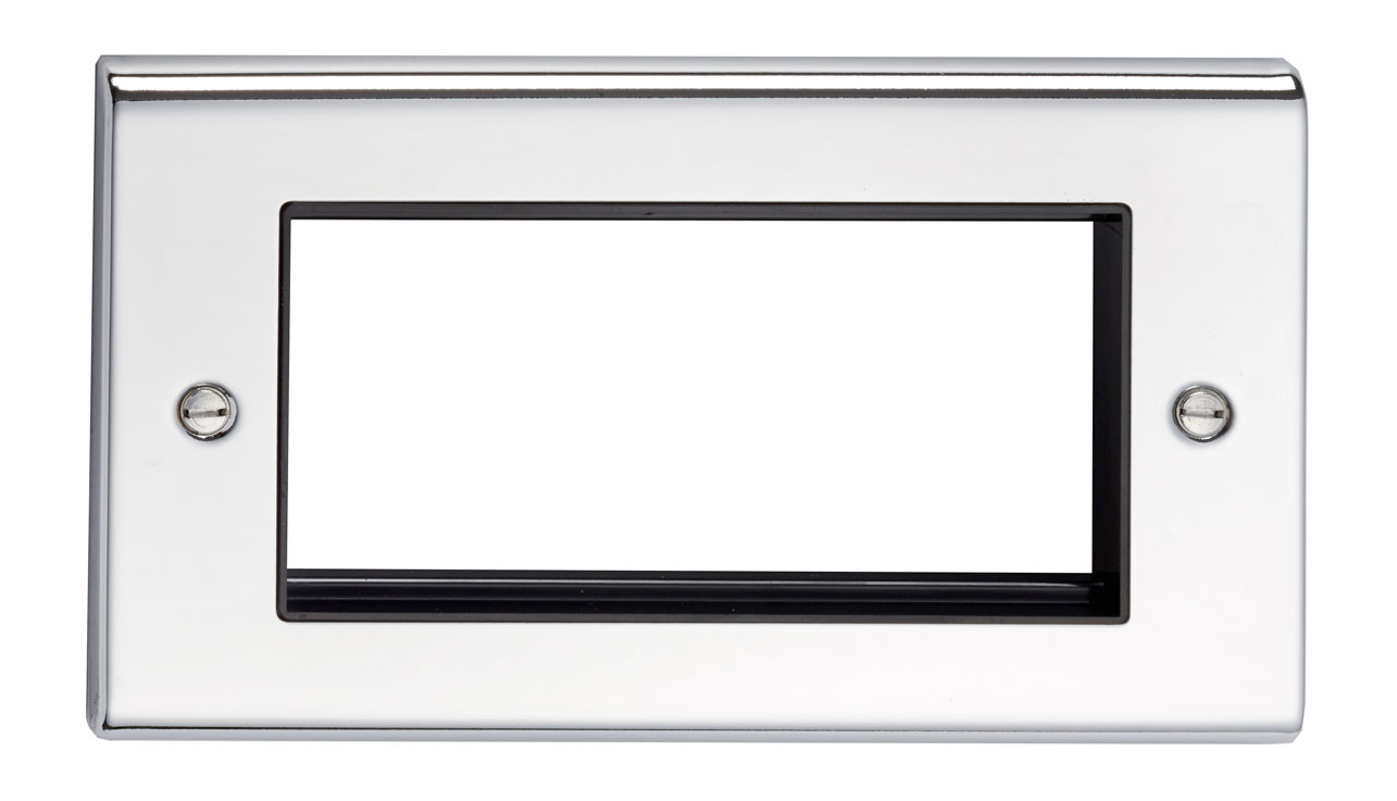 Deta SD1424CHB Slimline Decor Four Module Data Plate Chrome Black ...